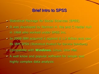 Basic Level Quantitative Analysis Using SPSS.ppt | Science