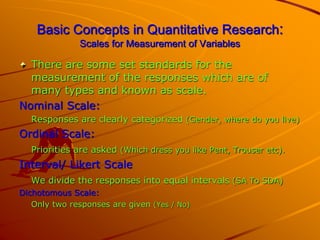 Basic Level Quantitative Analysis Using SPSS.ppt | Science