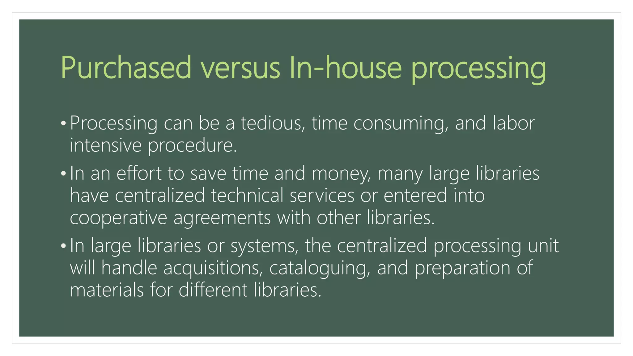 Basic Library Procedures: Processing Library Materials | PPTX