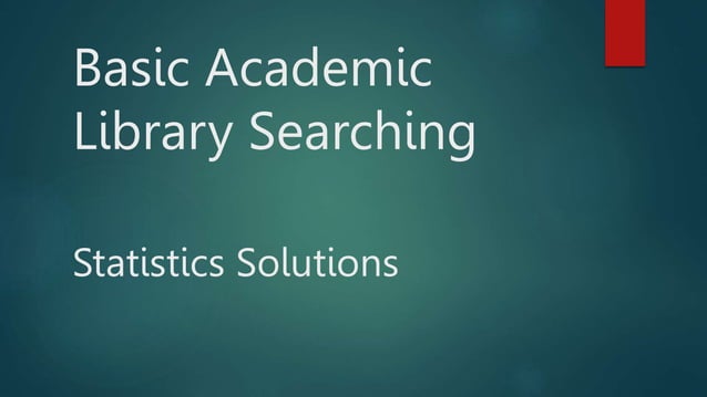 Dissertation Library Search | PPT