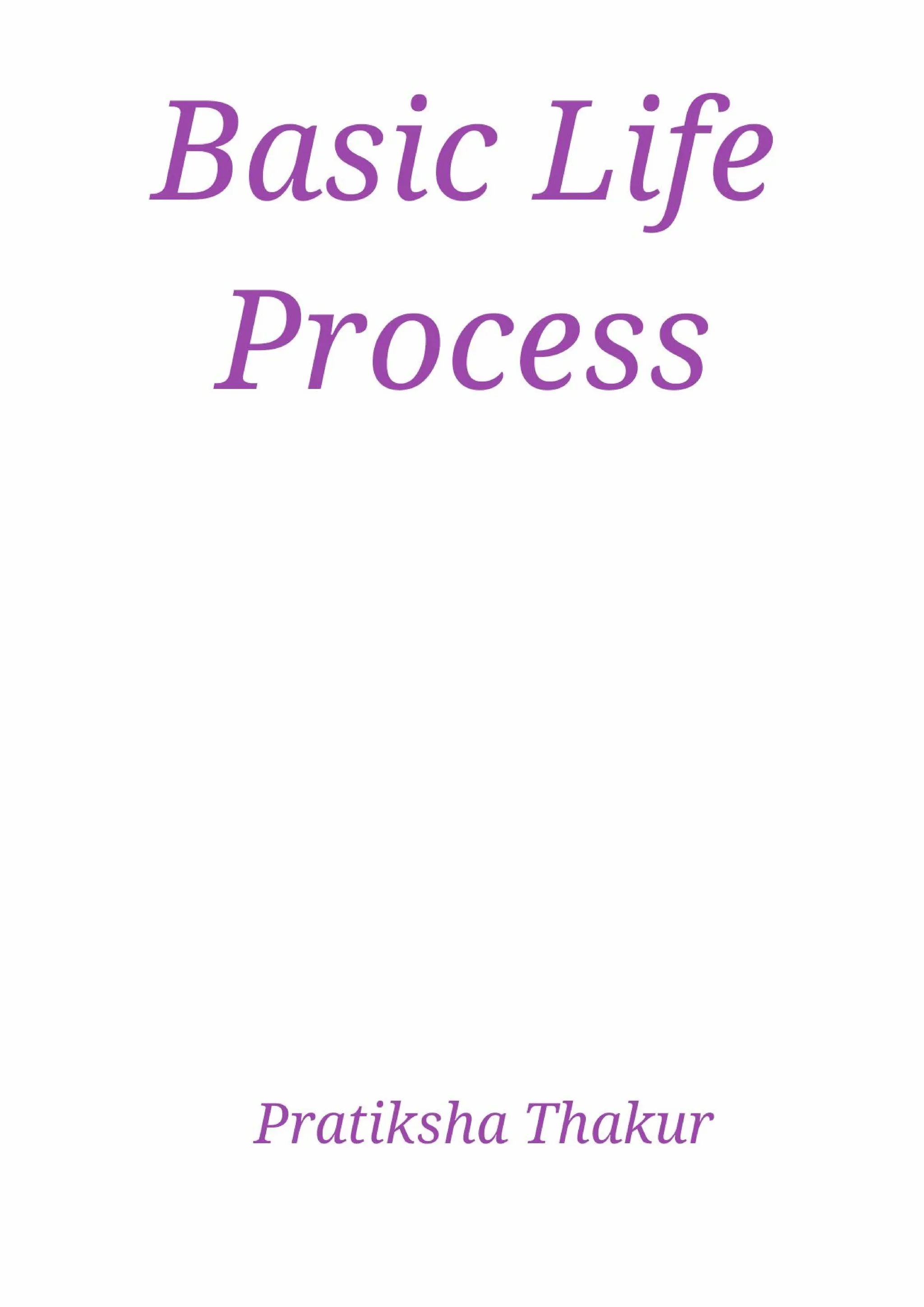 Basic Life Processes | PDF