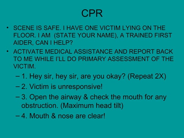 Basic life support | PPT | First Aid | Injuries