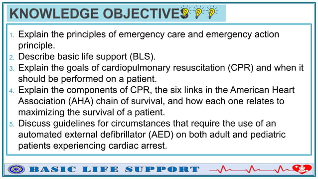 BASIC LIFE SUPPORT POWERPOINT PRESENTATION.pptx | First Aid | Injuries