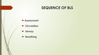 BASIC LIFE SUPPORT.pptx algorithm for single and double rescuer | PPTX
