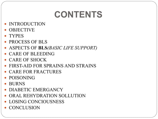 Basic life support and first aid | PPTX | First Aid | Injuries