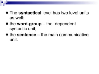 Basic linguistic notions