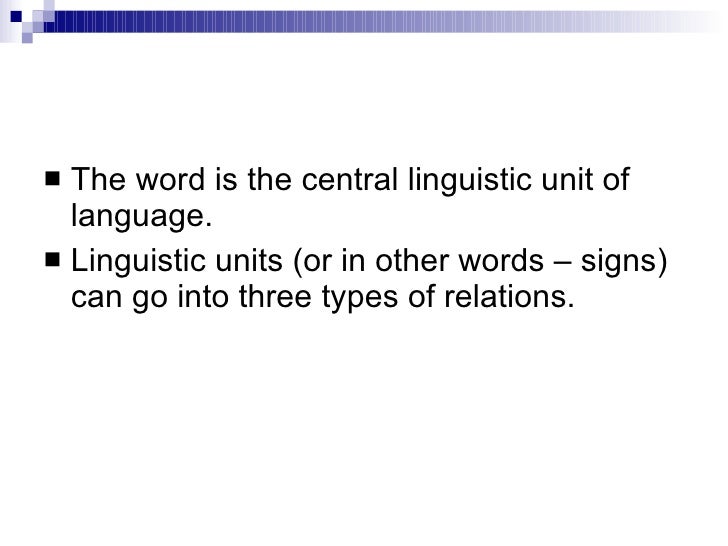 Basic linguistic notions
