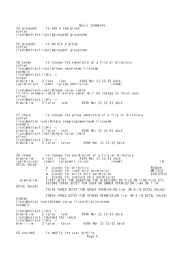 Basic linux commands