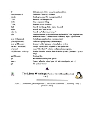 Basic linux commands | PDF | Operating Systems | Computer Software and ...