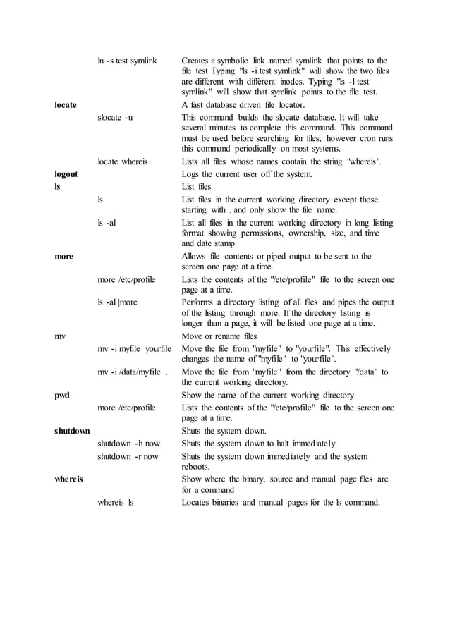 Basic linux commands | DOCX