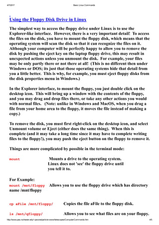 Basic linux commands | PDF