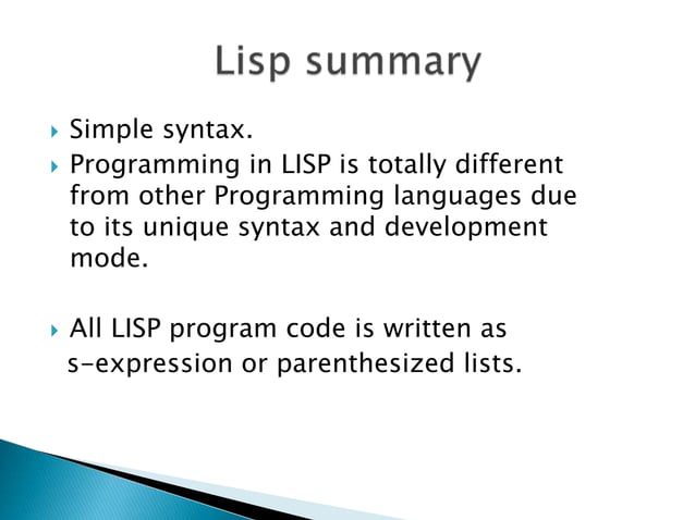 Basic lisp | PPT