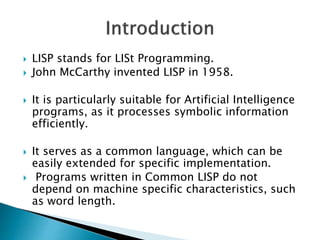 Basic lisp | PPT