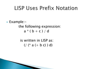 Basic lisp | PPT