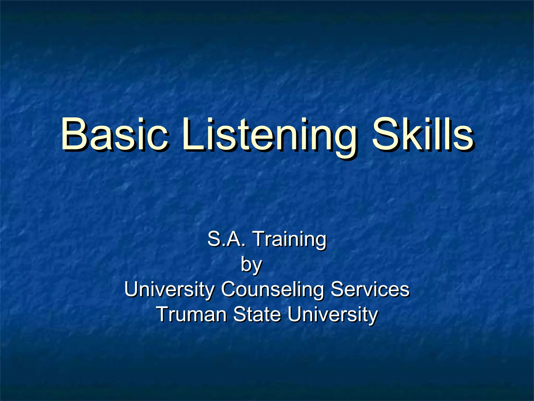 Basic listening skills | PPT