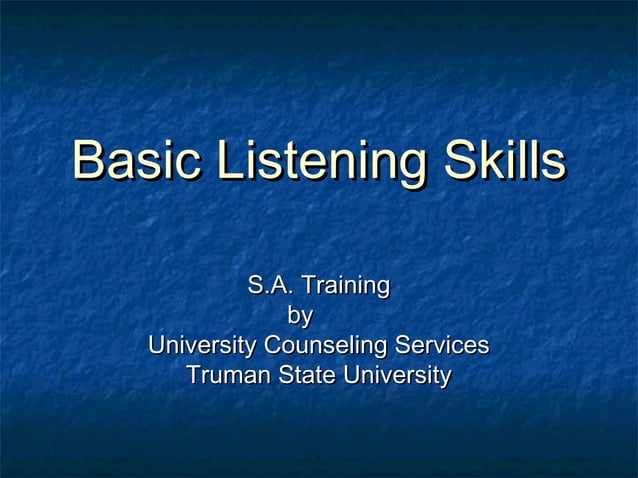 Basic listening skills | PPT