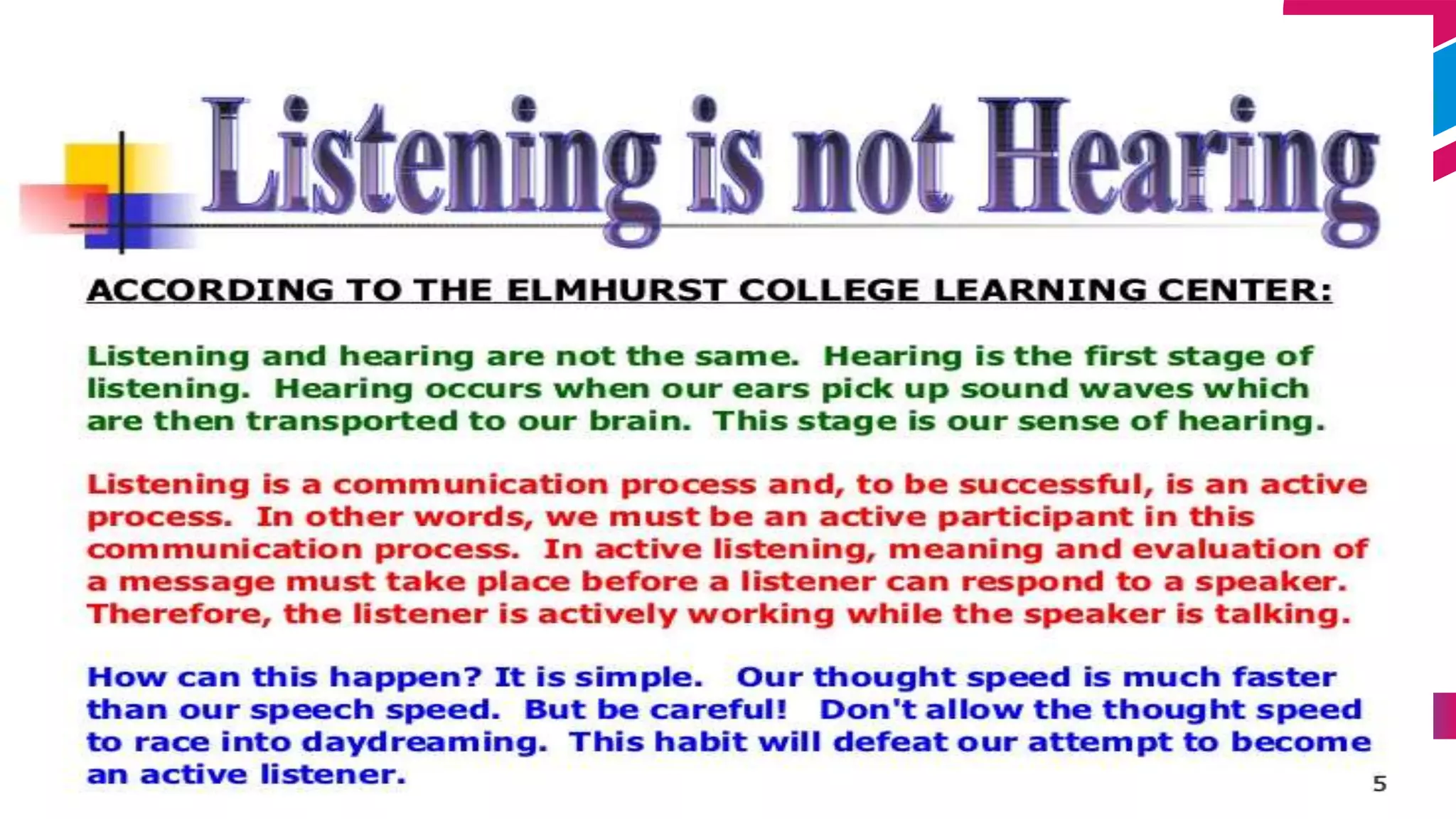 Basic listening skills || Part 1 || | PPT