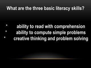 Basic literacy program | PPTX