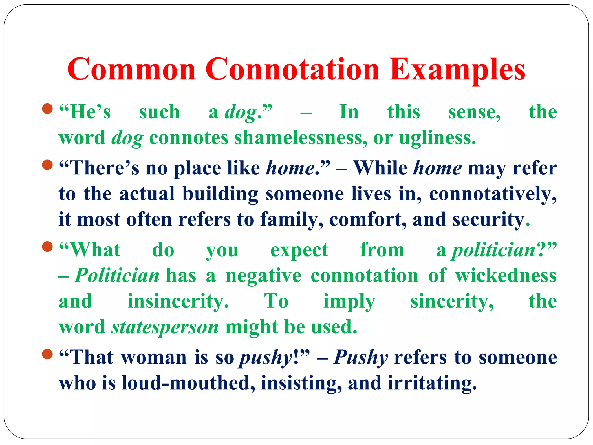 Apostrophe, Imagery, Symbolism, Denotation and Connotation | Basic ...