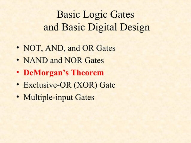 Basic Logic Gates PPT Basic Logic Gates PPT