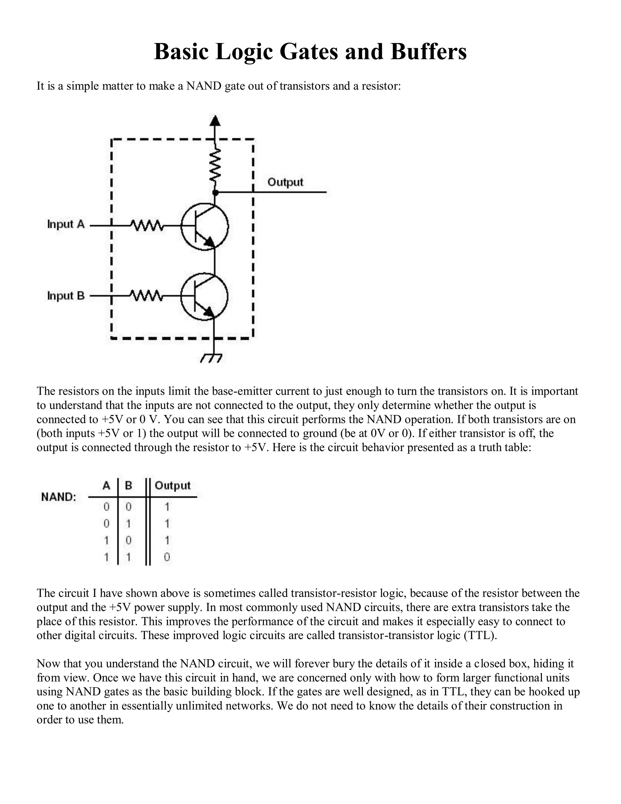 Basic logic gates and buffers | PDF