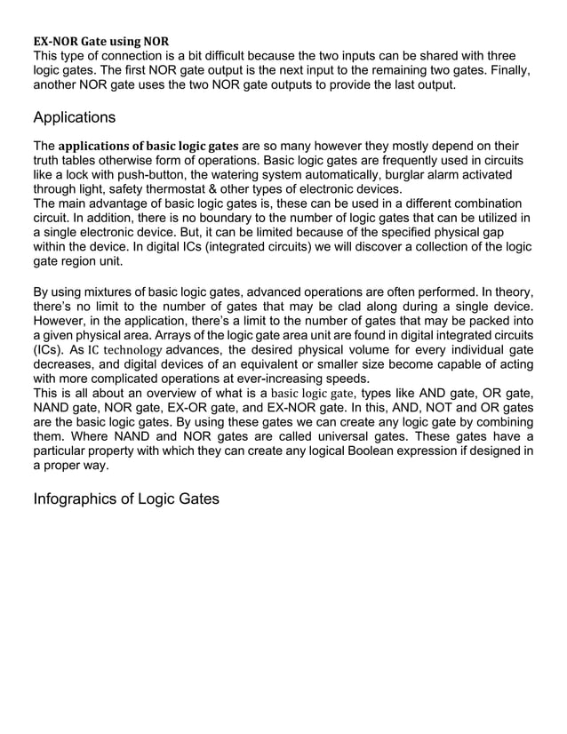 Basic Logic Gates With Truth Tablespdf Programming Languages Computing