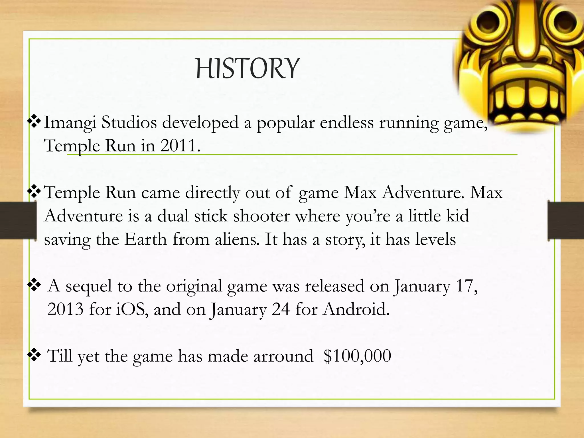 Basic logic of temple run | PPTX