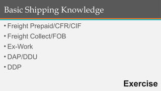 Basic Logistics Training and Shipping Knowledge | PPT