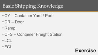 Basic Logistics Training and Shipping Knowledge | PPTX
