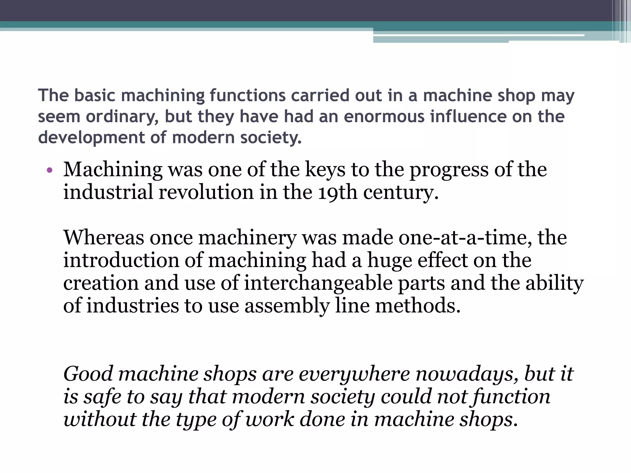Basic Machine Shop Processes | PPTX