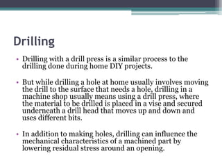 Basic Machine Shop Processes | PPTX