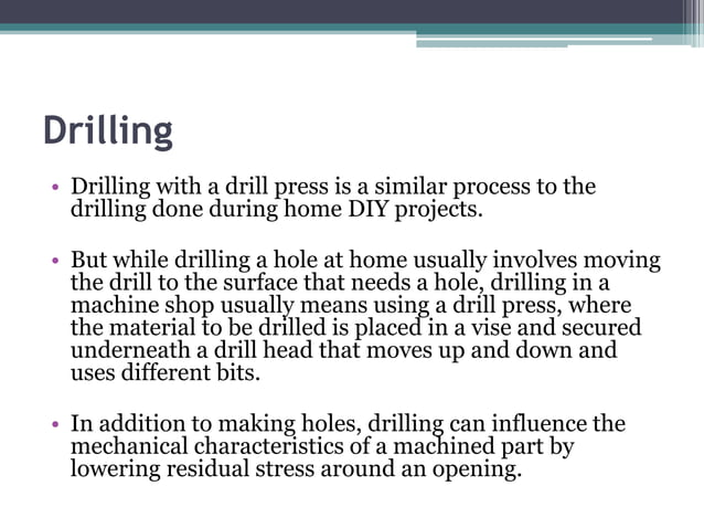 Basic Machine Shop Processes | PPTX | Woodworking | Arts and Crafts
