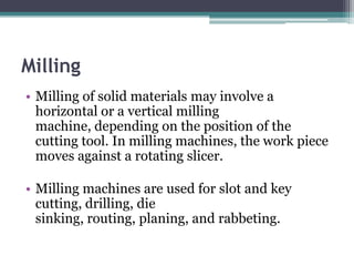 Basic Machine Shop Processes | PPTX