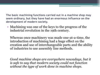 Basic Machine Shop Processes | PPTX