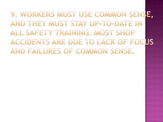 Basic Machine Shop Safety And Maintenance Tips | PPT