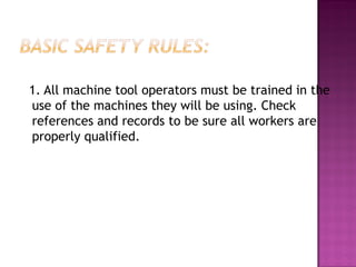 Basic Machine Shop Safety And Maintenance Tips | PPT