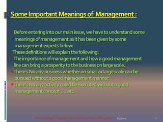 Basic management fundamental principles | PPTX | Human Resources | Business
