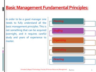 Basic management fundamental principles | PPTX | Human Resources | Business