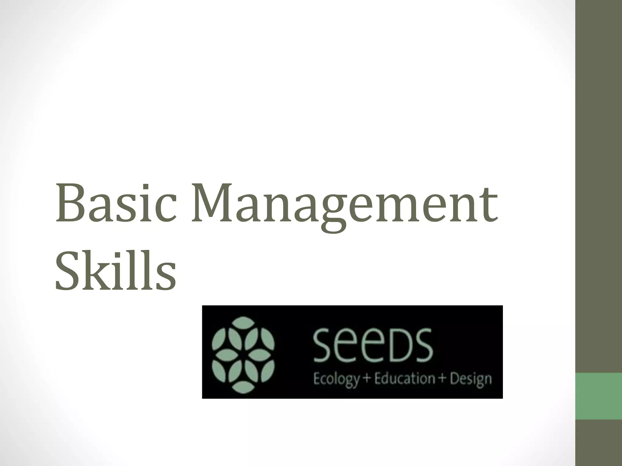 Basic management skills | PPTX