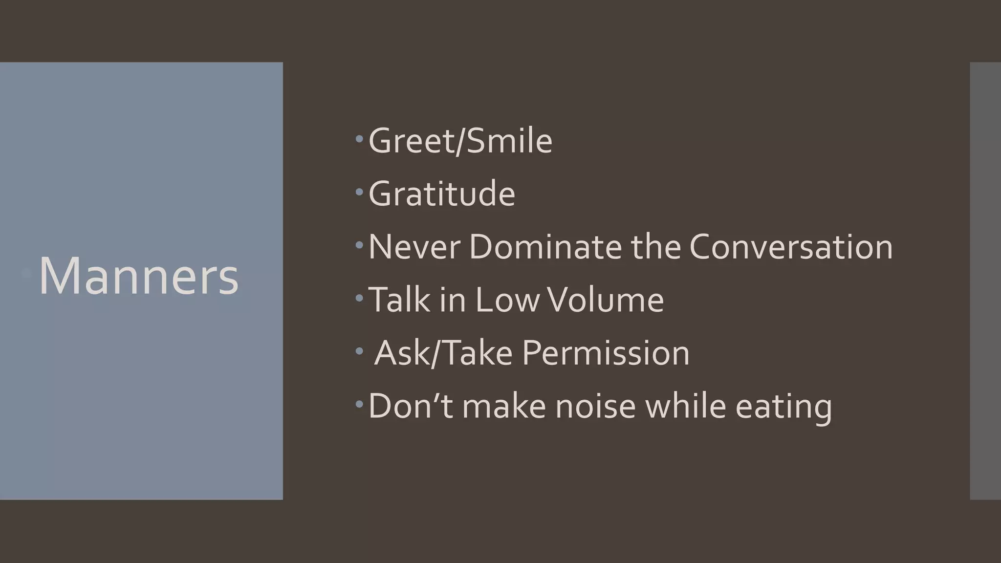 Basic manners | PPTX