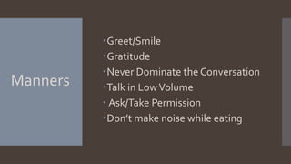 Basic manners | PPTX