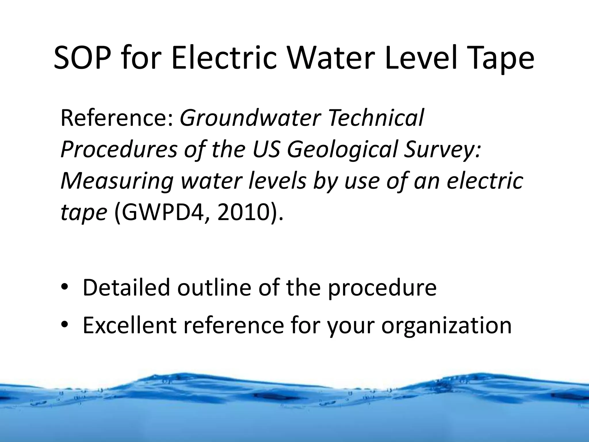 Basic Manual Water Level Measurement | PPTX