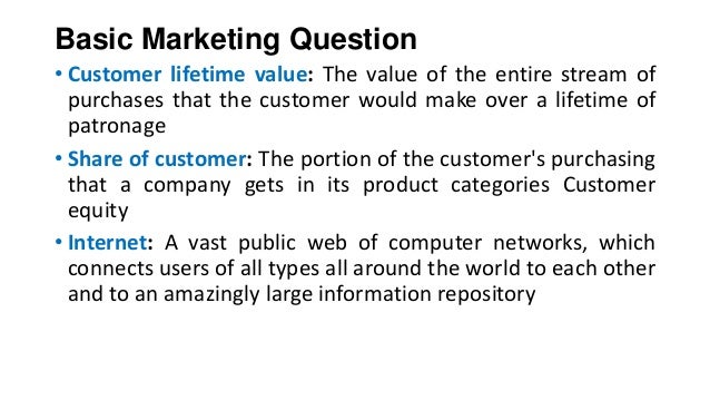 Basic marketing question