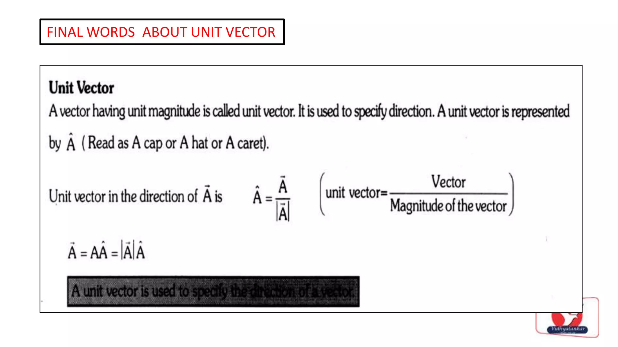 Basic mathematics resolution of vector and unit vector | PPTX
