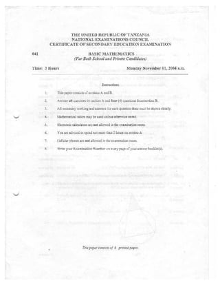 Basic math iv 2004 | PDF