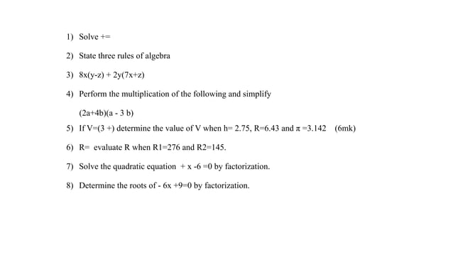 Basic math questions 1 for both higher and lower level Students.pptx