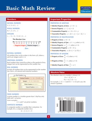 Basic math review card | PDF