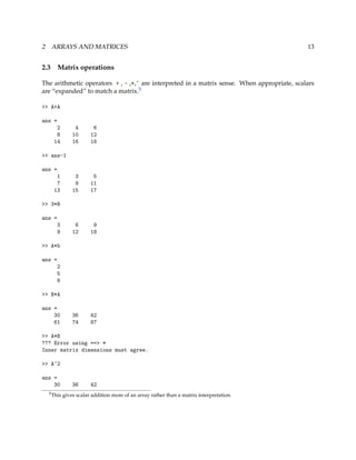 Basic matlab for beginners | PDF