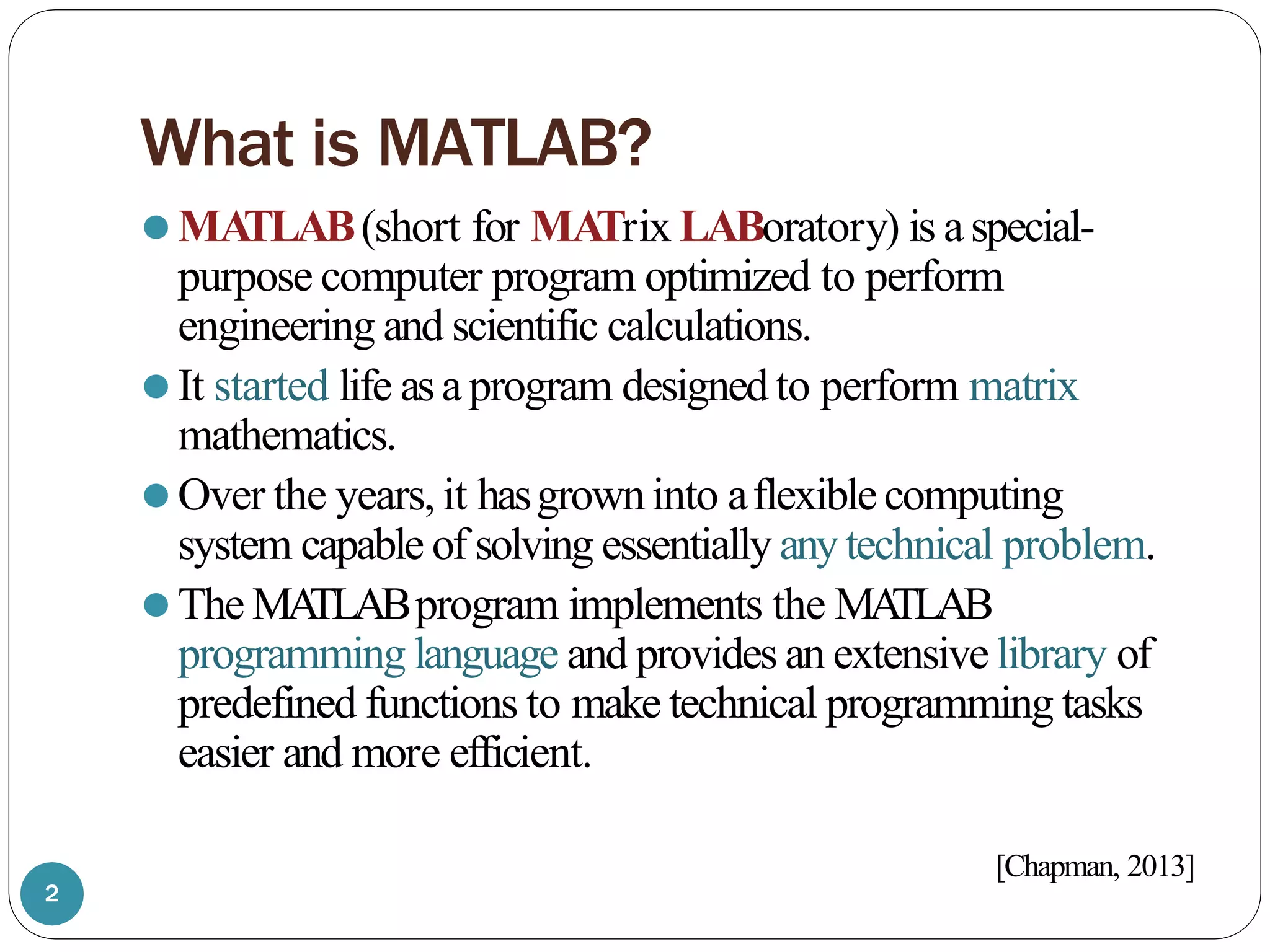 Basic Matlab Programming Pptpptx Programming Languages Computing