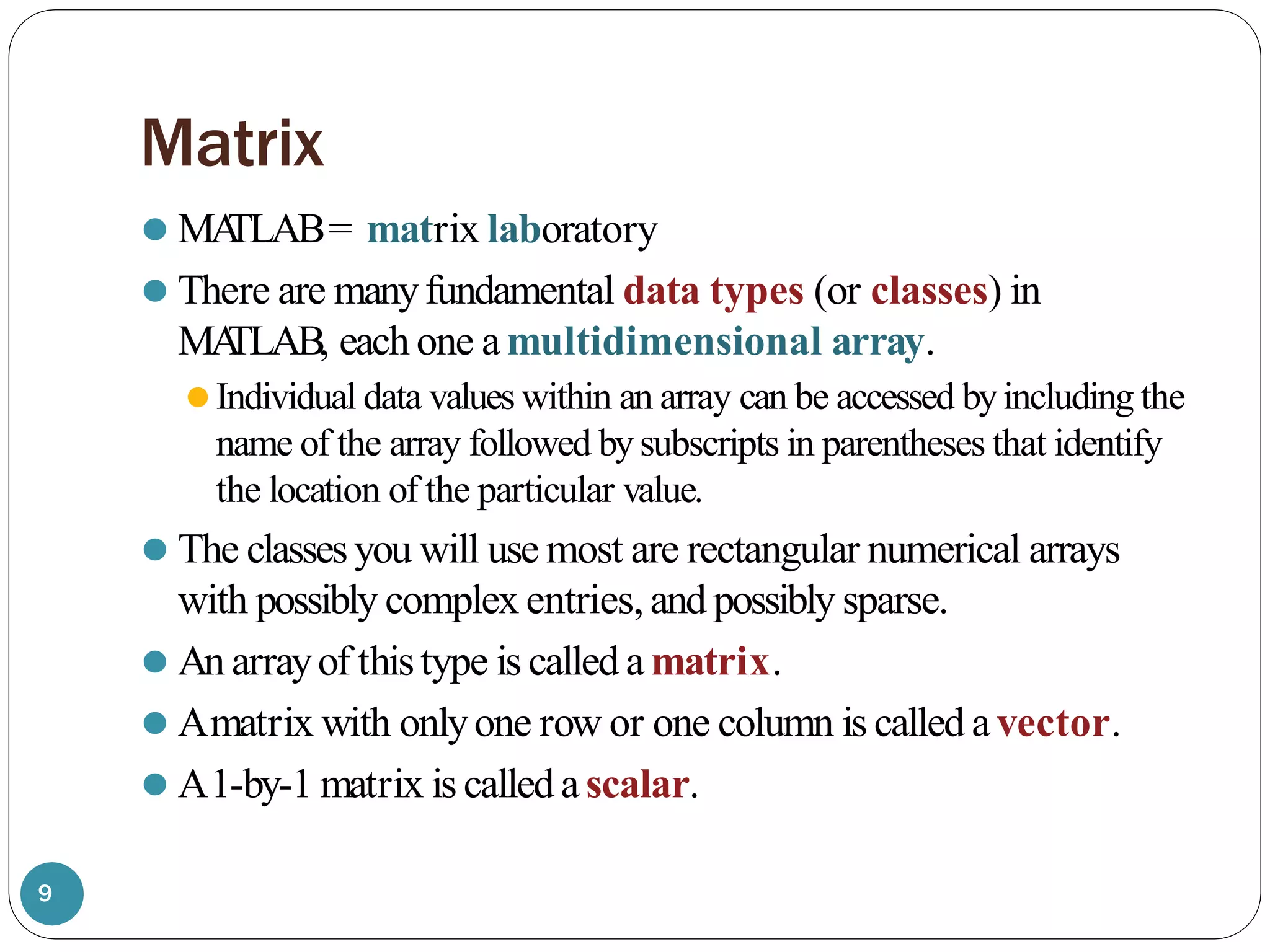 Basic Matlab Programming Pptpptx Programming Languages Computing